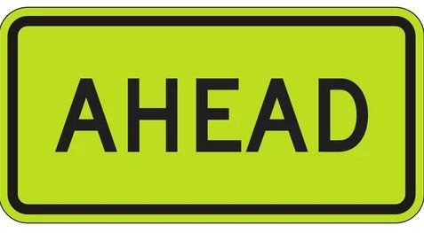 W16-9P Ahead Sign – Cat Tracking